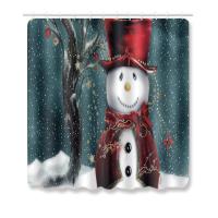 China Custom Christmas Snowman Bath Mat Set 45x75cm Anti Skid Polyester Non Slip Floor Mats for sale