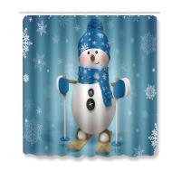 China Custom Christmas Snowman Bath Mat Set 45x75cm Anti Skid Polyester Non Slip Floor Mats for sale