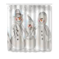 China Custom Christmas Snowman Bath Mat Set 45x75cm Anti Skid Polyester Non Slip Floor Mats for sale