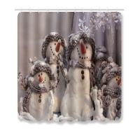 China Custom Christmas Snowman Bath Mat Set 45x75cm Anti Skid Polyester Non Slip Floor Mats for sale