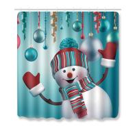 China Custom Christmas Snowman Bath Mat Set 45x75cm Anti Skid Polyester Non Slip Floor Mats for sale
