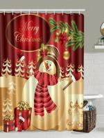 China Custom Christmas Snowman Bath Mat Set 45x75cm Anti Skid Polyester Non Slip Floor Mats for sale