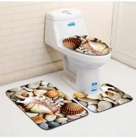 China 3D Dolphin Printed Three Piece Bathroom Mat Set 45x75cm 50x80cm Polyester for sale