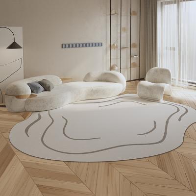 China Custom Irregular Polyester Carpet Rug 80x120cm Living Room Floor Mat Machine Washable for sale