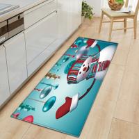China Christmas Long Strip Washable Kitchen Carpet 40x120cm Polyester for Sofa Area for sale