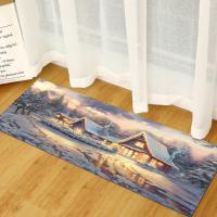 China Christmas Long Strip Washable Kitchen Carpet 40x120cm Polyester for Sofa Area for sale