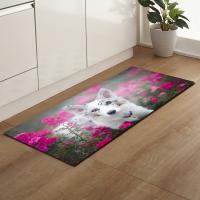 China Custom Polyester Pet Dog Kitchen Floor Mat 40x60cm Water Absorbent Entry Door Mat for sale