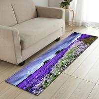 China Lavender Polyester Entrance Door Mat Anti Skid Washable Kitchen Carpet 40x120cm for sale