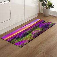 China Lavender Polyester Entrance Door Mat Anti Skid Washable Kitchen Carpet 40x120cm for sale