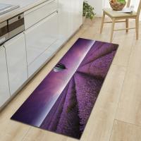 China Lavender Polyester Entrance Door Mat Anti Skid Washable Kitchen Carpet 40x120cm for sale