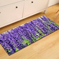 China Lavender Polyester Entrance Door Mat Anti Skid Washable Kitchen Carpet 40x120cm for sale