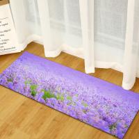China Lavender Polyester Entrance Door Mat Anti Skid Washable Kitchen Carpet 40x120cm for sale