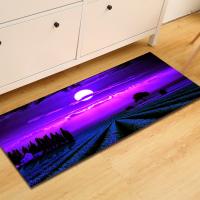 China Lavender Polyester Entrance Door Mat Anti Skid Washable Kitchen Carpet 40x120cm for sale