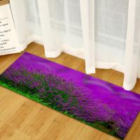 China Lavender Polyester Entrance Door Mat Anti Skid Washable Kitchen Carpet 40x120cm for sale