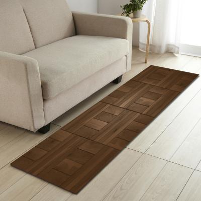 China Wood Grain Absorbent Door Mat 40x120cm 60x180cm Polyester Floor Carpet for sale