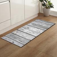 China Wood Grain Absorbent Door Mat 40x120cm 60x180cm Polyester Floor Carpet for sale