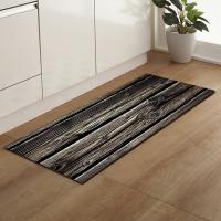 China Wood Grain Absorbent Door Mat 40x120cm 60x180cm Polyester Floor Carpet for sale