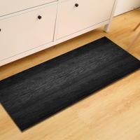 China Wood Grain Absorbent Door Mat 40x120cm 60x180cm Polyester Floor Carpet for sale