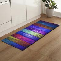 China Wood Grain Absorbent Door Mat 40x120cm 60x180cm Polyester Floor Carpet for sale