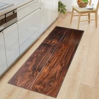 China Wood Grain Absorbent Door Mat 40x120cm 60x180cm Polyester Floor Carpet for sale