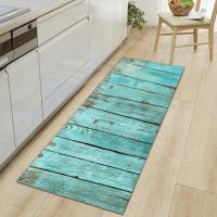 China Wood Grain Absorbent Door Mat 40x120cm 60x180cm Polyester Floor Carpet for sale