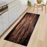China Wood Grain Absorbent Door Mat 40x120cm 60x180cm Polyester Floor Carpet for sale