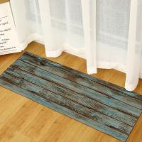 China Wood Grain Absorbent Door Mat 40x120cm 60x180cm Polyester Floor Carpet for sale
