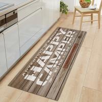 China Wood Grain Absorbent Door Mat 40x120cm 60x180cm Polyester Floor Carpet for sale
