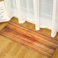 China Wood Grain Absorbent Door Mat 40x120cm 60x180cm Polyester Floor Carpet for sale