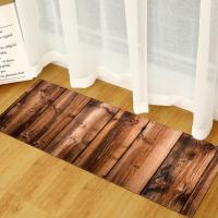 China Wood Grain Absorbent Door Mat 40x120cm 60x180cm Polyester Floor Carpet for sale