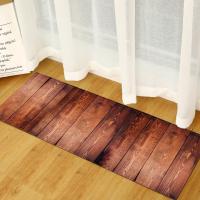 China Wood Grain Absorbent Door Mat 40x120cm 60x180cm Polyester Floor Carpet for sale