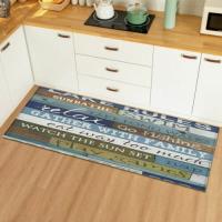 China Wood Grain Absorbent Door Mat 40x120cm 60x180cm Polyester Floor Carpet for sale