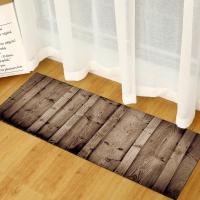 China Wood Grain Absorbent Door Mat 40x120cm 60x180cm Polyester Floor Carpet for sale