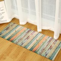 China Wood Grain Absorbent Door Mat 40x120cm 60x180cm Polyester Floor Carpet for sale