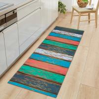 China Wood Grain Absorbent Door Mat 40x120cm 60x180cm Polyester Floor Carpet for sale