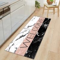 China Long Square Marble Kitchen Floor Mats Stone Pattern Themed Doormat for sale