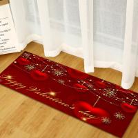 China Valentine's Day Kitchen Floor Mat Anti Fatigue Anti Slip Polyester Carpet 40x120cm for sale