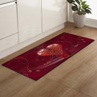 China Valentine's Day Kitchen Floor Mat Anti Fatigue Anti Slip Polyester Carpet 40x120cm for sale