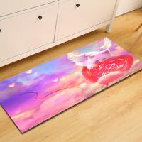 China Valentine's Day Kitchen Floor Mat Anti Fatigue Anti Slip Polyester Carpet 40x120cm for sale