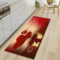 China Valentine's Day Kitchen Floor Mat Anti Fatigue Anti Slip Polyester Carpet 40x120cm for sale