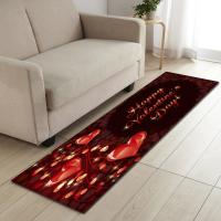 China Valentine's Day Kitchen Floor Mat Anti Fatigue Anti Slip Polyester Carpet 40x120cm for sale
