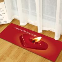 China Valentine's Day Kitchen Floor Mat Anti Fatigue Anti Slip Polyester Carpet 40x120cm for sale