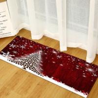 China Christmas Tree Non Slip Bathroom Mat 60x180cm Polyester Water Absorbent Floor Carpet for sale