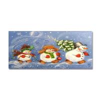 China Christmas Tree Non Slip Bathroom Mat 60x180cm Polyester Water Absorbent Floor Carpet for sale
