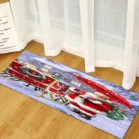 China Christmas Tree Non Slip Bathroom Mat 60x180cm Polyester Water Absorbent Floor Carpet for sale