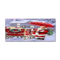 China Christmas Tree Non Slip Bathroom Mat 60x180cm Polyester Water Absorbent Floor Carpet for sale