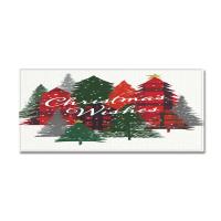 China Christmas Tree Non Slip Bathroom Mat 60x180cm Polyester Water Absorbent Floor Carpet for sale