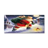 China Christmas Tree Non Slip Bathroom Mat 60x180cm Polyester Water Absorbent Floor Carpet for sale