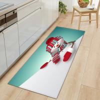 China Santa Christmas Kitchen Runner Rug 40x60cm Washable Polyester Non-Slip Floor Mat for sale