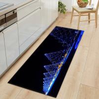 China Santa Christmas Kitchen Runner Rug 40x60cm Washable Polyester Non-Slip Floor Mat for sale